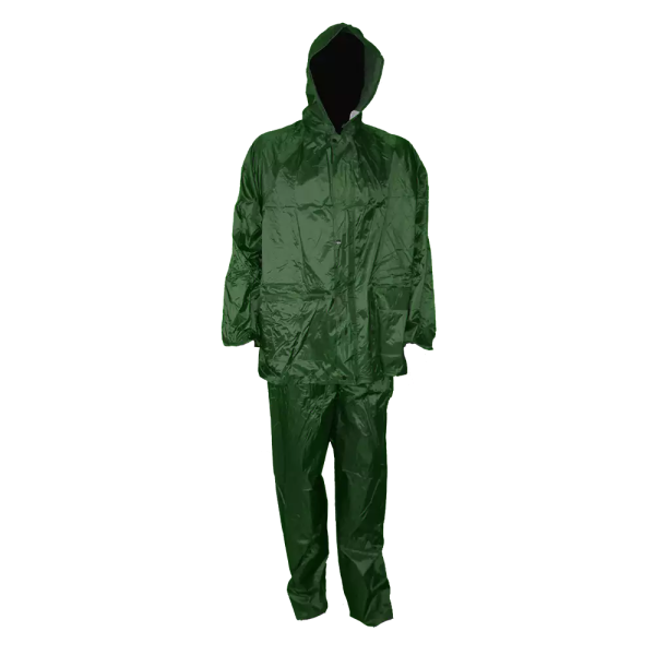 PVC Rubberised Rain Suit Olive Green - Rainponcho
